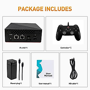 Kinhank Mini PC Game Box, Super Console X PC Chili Video Games Console Built in 120000+Games, AMD Ryzen 5 4500U, Win11Pro & Batocera 33 System in 1, 16G DDR4 RAM, 4K Three-Screen Display (1 Gamepad)