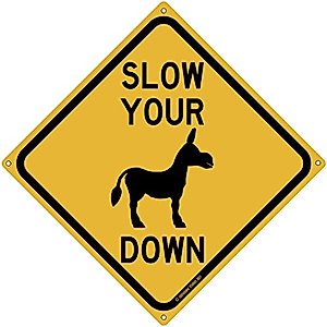 Slow Your Ass Down 12" x 12" Funny Tin Road Sign Driver and Motorist Alert Protect Neighborhood Children Home Decor