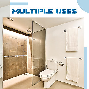 Blulu 2 Set Shower Grab Bar Stainless Steel Bathroom Grab Bar Handle Anti Slip Heavy Duty Bathtub Handle Support Balance Hand Rails for Bathroom Elderly Handicap Senior Pregnant (9 Inch)