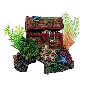GloFish Aquarium Décor and Pump, Treasure Chest Air Pump Decoration for Fish Tanks, Multicolor
