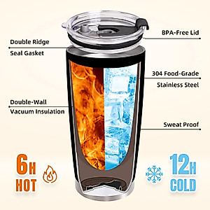 Customizedbee Custom Tumbler Personalized with Picture Name Text & Logo, 20oz Stainless Steel Travel Coffee Mug Cup - Personalized Gifts for Birthday Anniversary Couples Friends Families Office