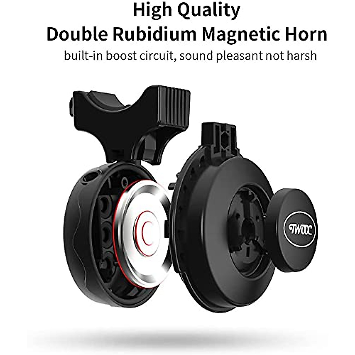 LESOVI Electric Bike Horn 100 db Cycling Bicycle Scooter Horn 4 Sound Modes with Rechargeable Battery Waterproof Bicycle Accessories for Kids Boys Adults Mountain Bike Bells (Adjustable Volume Black)