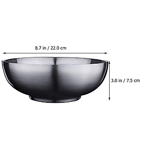 Cabilock 1pc Stainless Steel Bowl Ice Big Bowls for Eating Cereal Bowl Soba Bowls Metal Cooking Bowls Ramen Bowl Food Serving Bowl Stainless Steel Prep Bowls Salad Bowls Mix Salad Plate
