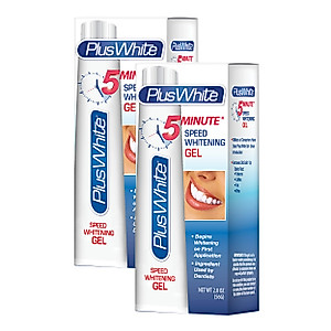 Plus White Speed Whitening Gel - Works in 5 Minutes - Professional Teeth Whitening w/Dentist Approved Ingredient (2 oz, Pack of 2)