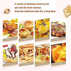 HQHAOTWU Commercial Food Warmer Display Electric Stainless Egg Tart Pizza Food Display Case with Lamp 3-Tier Countertop Pastry Warmer Temperature Adjustable 30-110℃/86-230℉110V