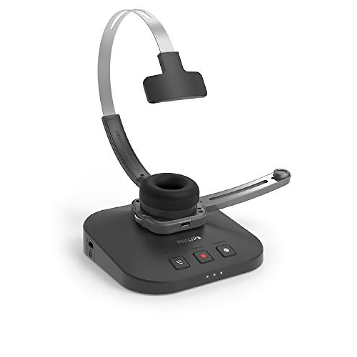 Philips SpeechOne Wireless Dictation Headset with Docking Station, Status Light and Remote Control