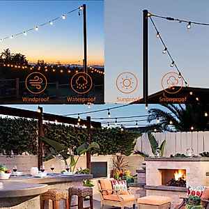 String Light Hanging Kit with 400FT Vinyl Coated 304 Stainless Steel Wire Rope, Globe String Light Suspension Kit, Outdoor Light Guide Wire Kit Included Turnbuckles, Enough Accessories, Use Manual