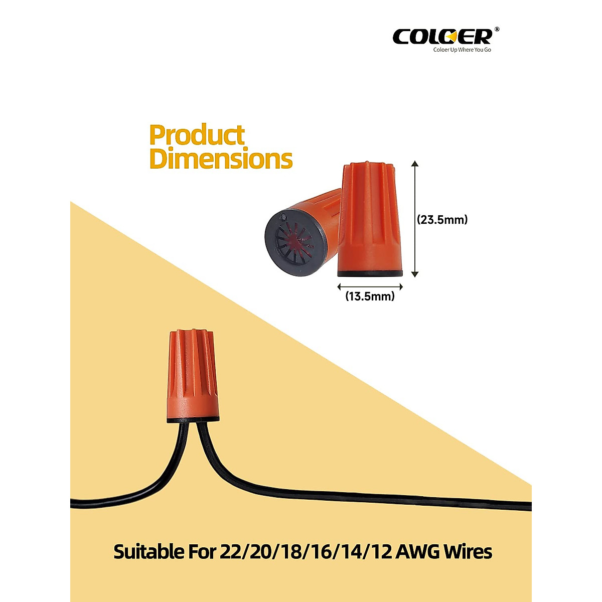 COLOER 30 Pcs Landscape Lights Wire Connectors with Dielectric Grease,Electrical End Caps for Min #22/Max #12 Gauge Wire,Waterproof Wire Nut for Building Application Connect,Wet Location, etc