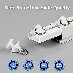 6ft Ceiling Track for Curtains, Never Rust & Enough Rollers and Hooks & Slide Quietly Curtain Track Rail for Window: Suitable for Bathroom, Shower Room, Bedroom, Hospital, RV, Camper