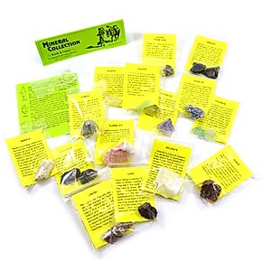hBARSCI Premium Mineral Collection with 15 Identified Specimens and 4.5X Hand Lens