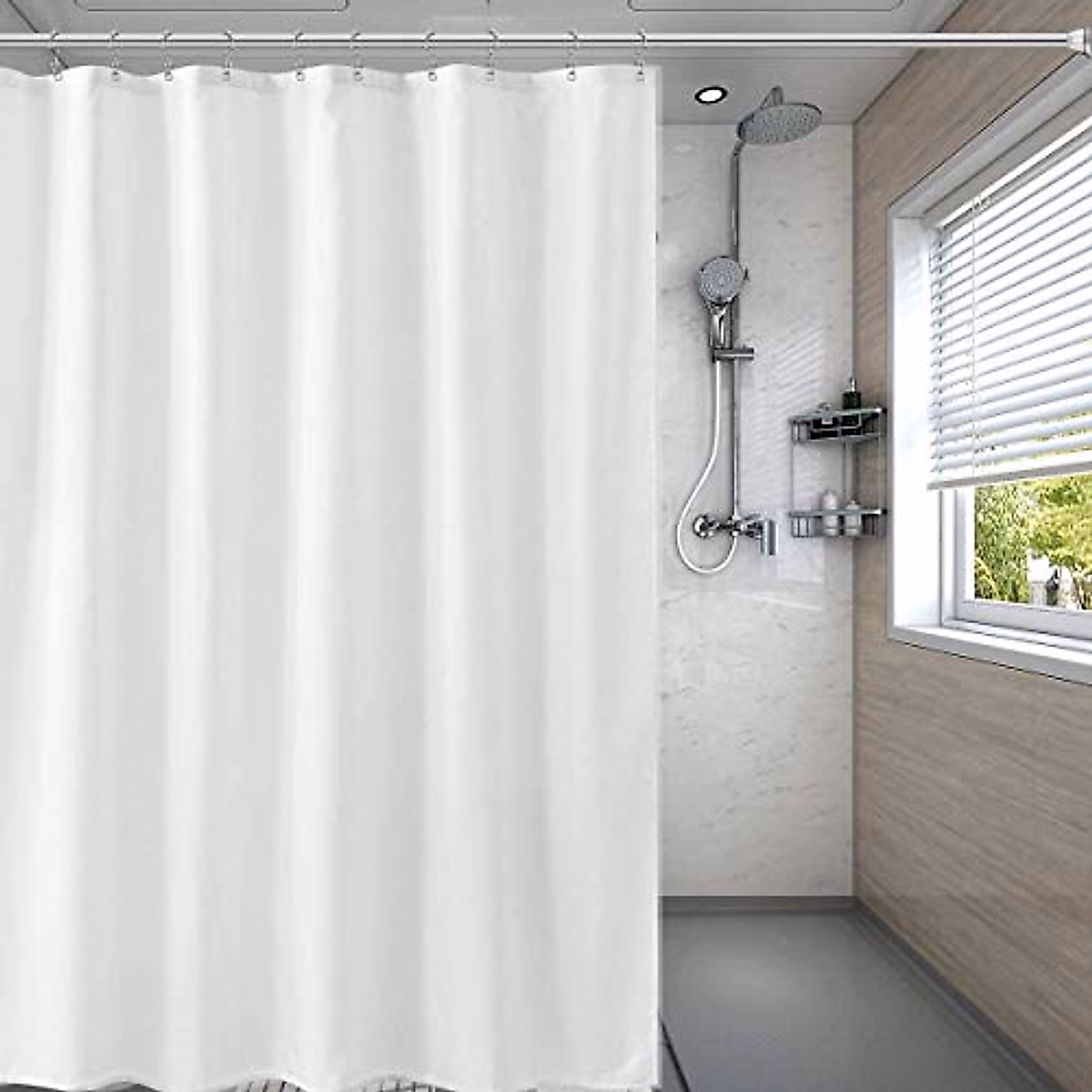 CenYouful Shower Curtain Rings, Rust-Resistant Metal Double Roller Glide Hooks, Set of 12 Chrome Rings