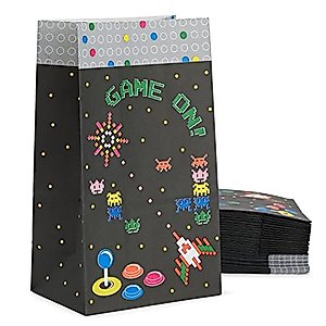 BLUE PANDA 36 Pack Video Game Goodie Bags for Gamer Party Favors, Treats, Retro Arcade Theme (5 x 9 x 3 In)