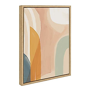Kate and Laurel Sylvie Sunrise Over Marrakesh Abstract Framed Canvas Wall Art by Kate Aurelia Holloway, 18x24 Natural