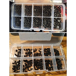 Queenbox 500Pcs M2 M2.5 M3 KM Screw Flat Head Phillips Screws Laptop Notebook Computer Screw Replacement Kit for Sony, DELL, Samsung, IBM, HP, Toshiba