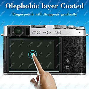 ULBTER Screen Protector for Fujifilm X-E4 X100V Fuji XE4 X-100V Camera & Hot Shoe Cover, 0.3mm 9H Hardness Tempered Glass Saver Anti-Scrach Anti-Bubble [3Pack]