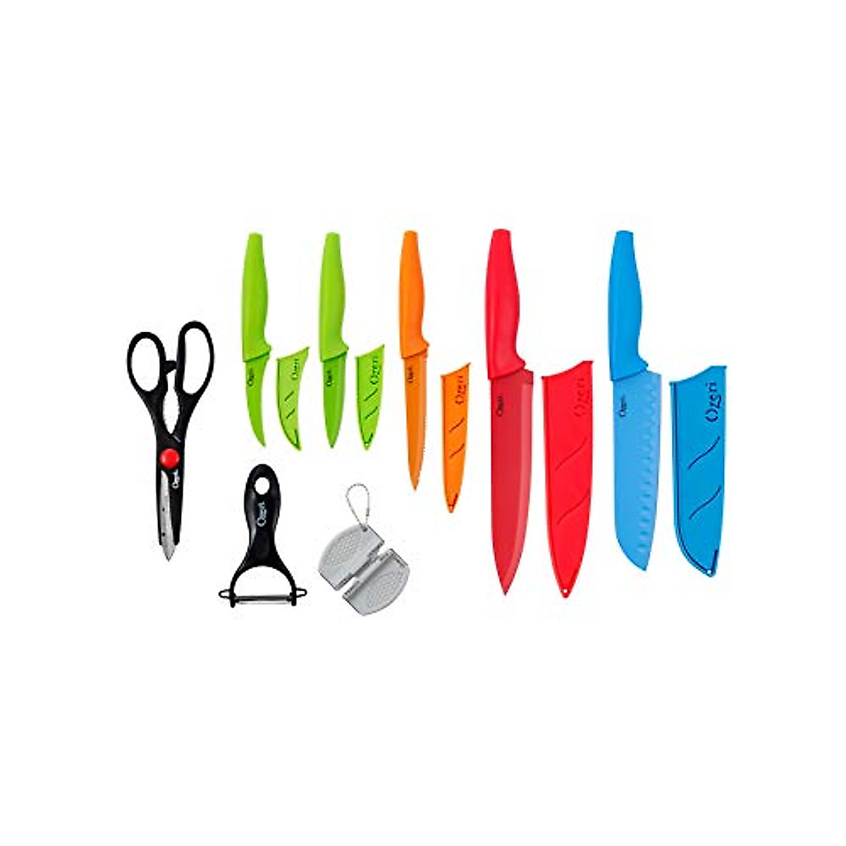 Ozeri Elite Chef 17-Piece Stainless Steel Knife & Cutting Mat Set, in Color