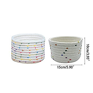 Storage Basket Handwoven Cotton Rope Sundry Holder Bedroom Household Organizer