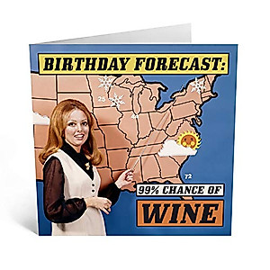 CENTRAL 23 - Funny Birthday Card Birthday Forecast Wine Rude'n'Retro - Him Her Mom Dad Husband Wife Brother Sister Old Cards Joke Humour Witty Pun Banter