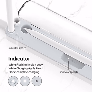 BRIMFORD 2 in 1 Charging Case Compatible with Apple Pencil 2nd & 1st, Magnetic Wireless Charger Dock for Apple Pencil with Adapter Storage Slots, Protective Case for iPad Pencil (Without Battery)