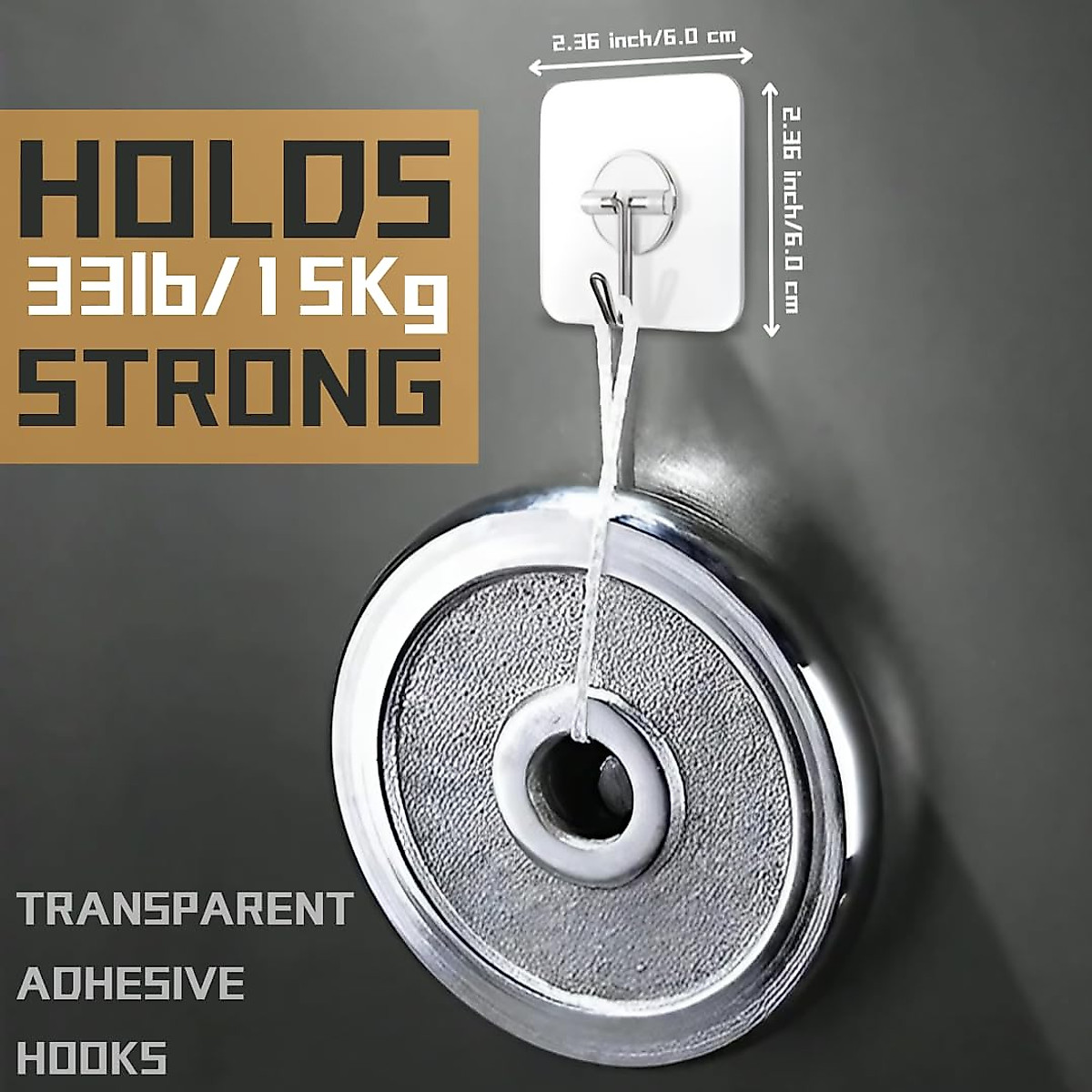 BrapWrap Adhesive Hooks, 24 Pack, Self Adhesive Transparent Waterproof Sticky Hooks, Heavy Duty Self Adhesive Hooks Stick on Bathroom Kitchen Office Outdoors, Transparent Sticky Hooks for Hanging