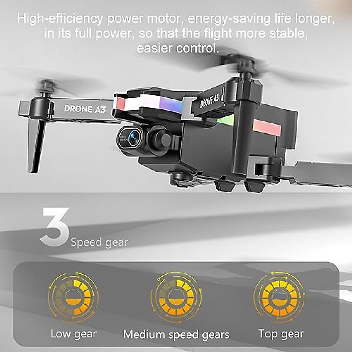 RKSTD Drone With Camera, RC Quadcopter For Beginners, RC Drone With HD Camera For Adults With LED Light, Auto Hover, Voice Control, APP Control, Easy To Play Kids Toy Gift