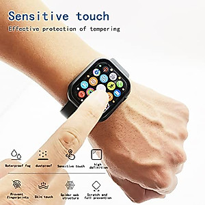Totamon [2 Pack] Compatible with Apple Watch Series 7 41mm Screen Protector Case, iWatch Case, Hard PC Case Built-in Tempered Glass Screen, Ultra-Thin HD Bumper Protective Cover (41mm, Clear)