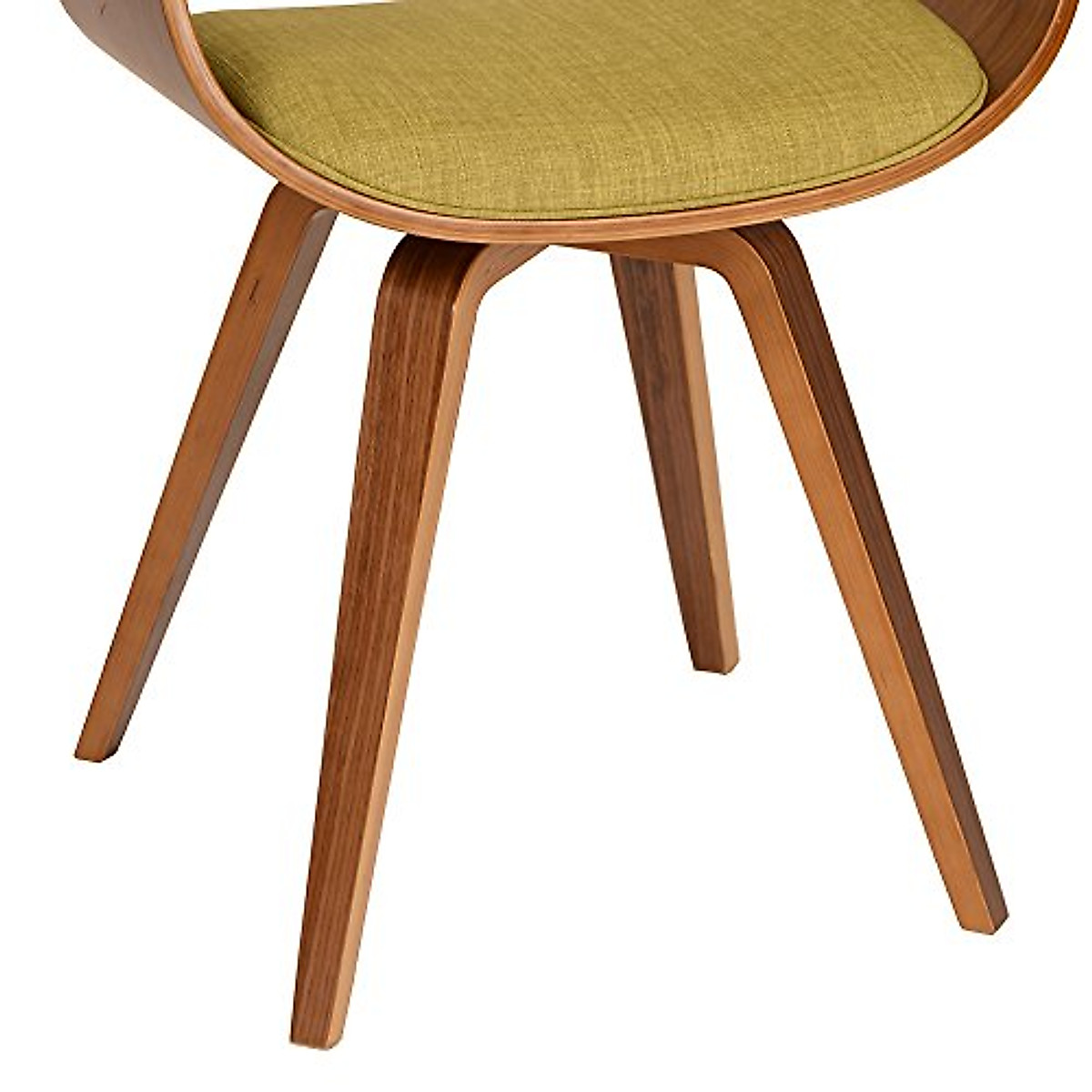 Armen Living Summer Chair in Green Fabric and Walnut Wood Finish 31" x 25" x 22"