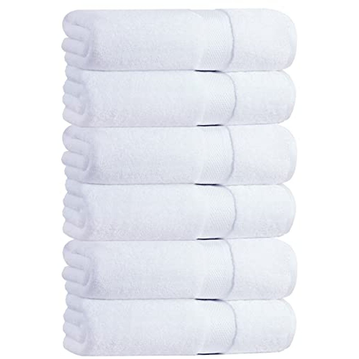 Oakias 6 Pack White Hand Towels – 16 x 28 Inches – 600 GSM Quality – Highly Absorbent & Soft Gym Towels