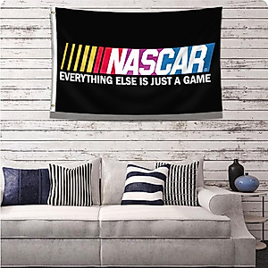 Kasflag NASCAR Racing Flag Banner in Black (3x5ft,Heavy Duty, Durable 150D Polyester) Brass Grommets For Outdoor Room Man Cave