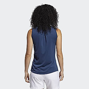adidas Golf Women's Ultimate365 Primegreen Sleeveless Polo Shirt, Navy, Small