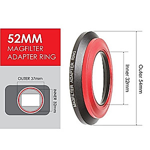 Kamerar MagFilter 52mm Threaded Adapter Ring with Carrier Bag, Magnetic Lens Filter Adapter Rings for Sony RX100 IV, V, VI, VII, Canon G5X Mark I II G7X Mark I II III G9X, Nikon, and Panasonic