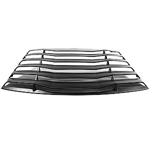 IKON MOTORSPORTS, Window Louver Compatible with 1999-2004 Ford Mustang, IKON Style ABS Rear Sun Shade Windshield Cover Black