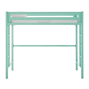 Walker Edison Brighton Classic Metal Twin over Loft Bunk Bed, Twin Size, Mint Green