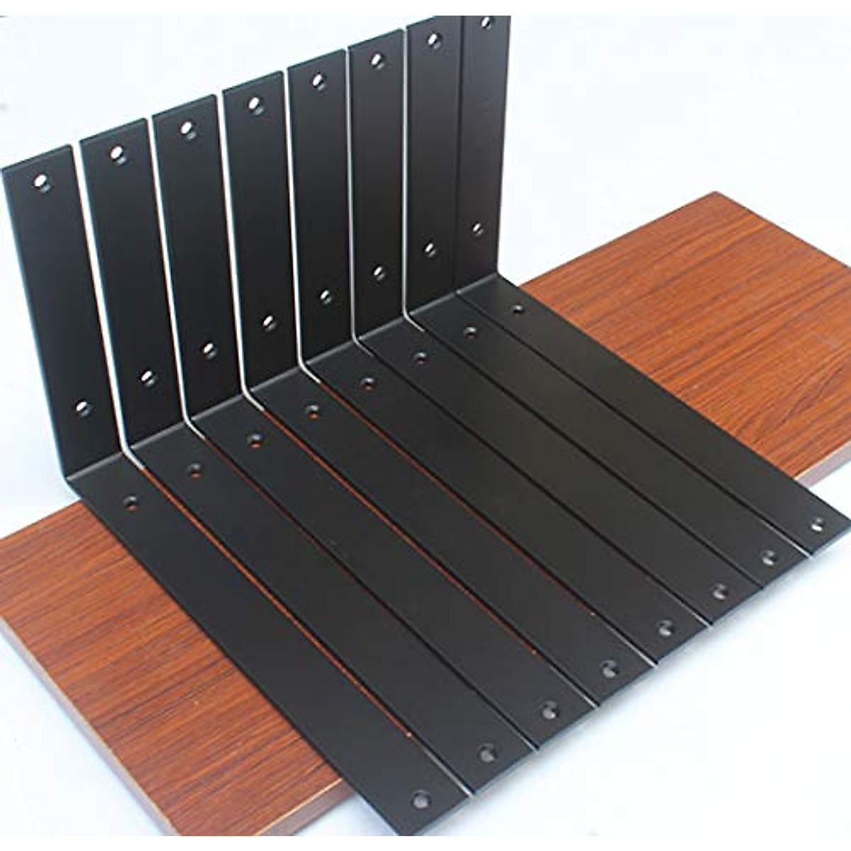 8 Pack - L12" x H 8" x W 1.5", 5mm Thick Rustic Shelf Bracket, Iron Shelf Brackets, Metal Shelf Bracket, Industrial Shelf Bracket, Modern Shelf Bracket, Decorative Shelving, Shelf Supports with Screws