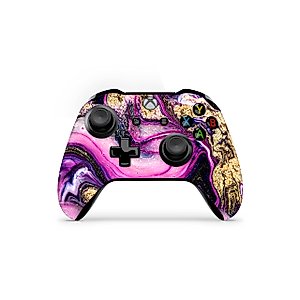 ZOOMHITSKINS Controller Skin Compatible with X1 S and X1 X, Vinyl Sticker Technology, Fuschia Rose Gold Granit Gemstone, Durable, 1 Skin, Made in The USA