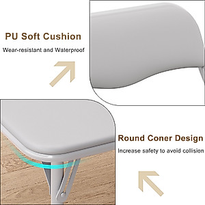 GAOMON Boys and Girls Folding Table and Chairs Set of 3, Portable Table and Chair with Pu Soft Cushion, No Installation Required, Suitable for Eating, Reading and Playing