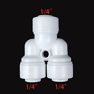 XINWOO 1/4" Quick Connector,Push to Connect Fitting Ball Valve,Tee,Straight Union,Eblow Union Tube,for RO Systems, Filter,Water Purifiers 25Pcs(T+L+Y+S+Valve)