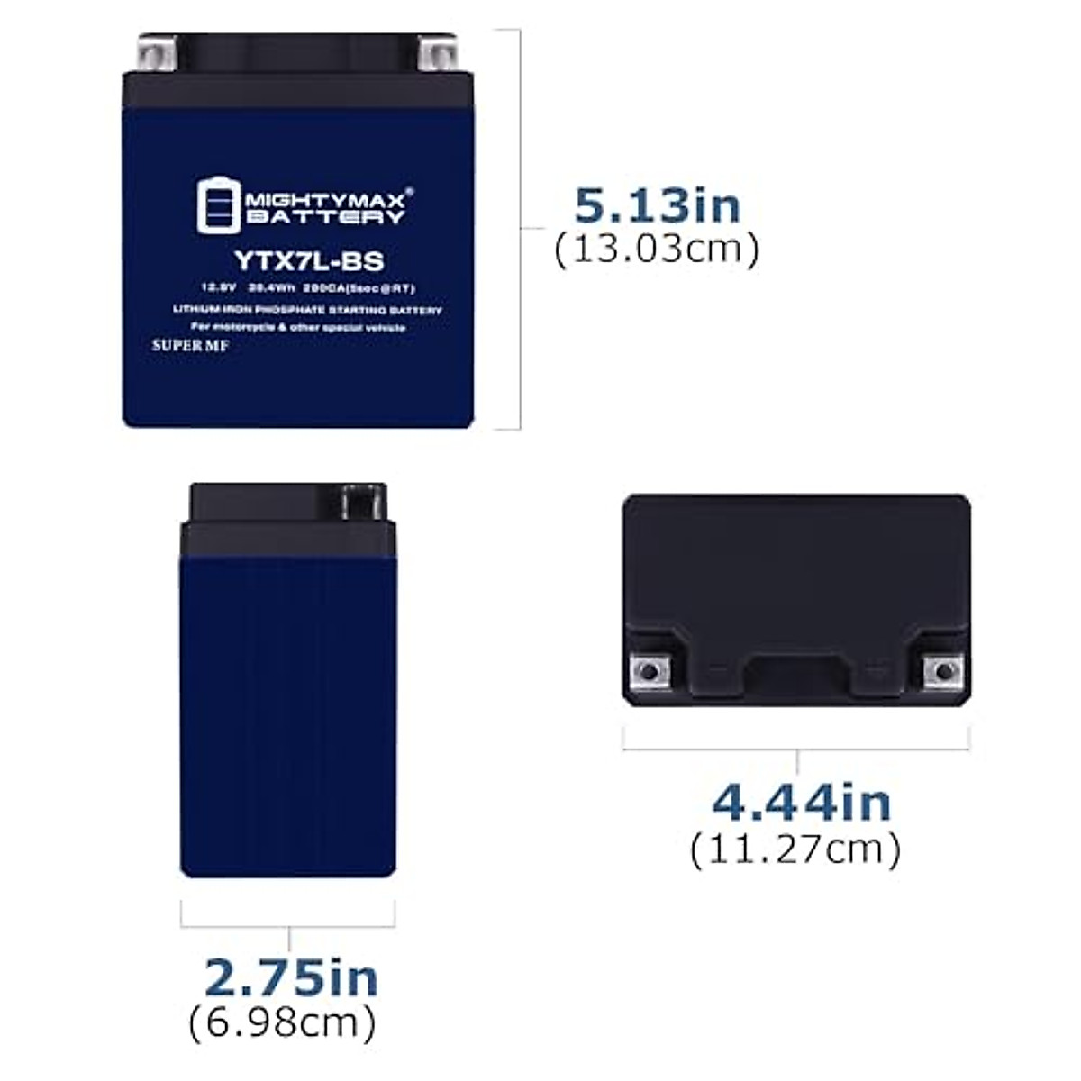 Mighty Max Battery YTX7L-BS Lithium Replacement Battery for Duralast Gold GSX7L