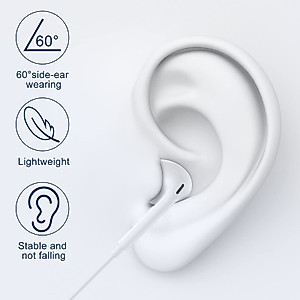 iPhone Earbuds Wired with Lightning Connector iPhone Headphones Wired Earphones with Built-in Microphone & Volume Control【MFi Certified】Compatible with iPhone 14/13/12/11/XR/XS/X/8/7/SE-All iOS