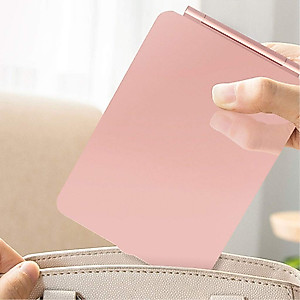 DYPASA Vanity Mirror Folding LED Makeup Mirror Portable Ultra-Thin Folding Mirror with Light Suitable for Ladies Gift Makeup Mirror (Pink) Household Cosmetic Mirror