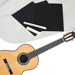 Blisstime 2 Sets of Classical Guitar Bone Saddle and Nut 3pcs Sand Paper Premium Quality