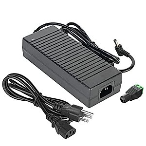 BTF-LIGHTING AC100-240V to DC12V10A Max120W 9A 8A 7A 6A 5A 4A 3A 2A 1A Power Supply Adapter Converter with 5.5x2.1mm DC Output Jack for WS2815 WS2811 5050 3528 5630 FOB COB etc LED Strip Module Light