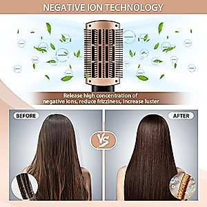 Nicebay Hair Dryer Brush Blow Dryer Brush in One,Round Blow Dry Brush for Blow Drying, One Step Blow Out Hot Air Brush,3 Temperature, Negative Ion,4 in 1 Detachable Blowout Brush Hair Dryer for Women