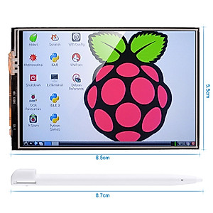 kuman for Raspberry Pi 3B+ TFT LCD Display, 3.5 Inch 480x320 TFT Touch Screen Monitor for Raspberry Pi Model B A+ SPI Interface with Touch Pen SC06