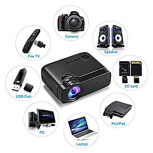 BSD HiBeamer GC333 Mini,Airdrop Projector,1080p and 150'' Display Supported, WiFi Wireless Intelligent High-Definition LCD Available and Portable.(Wireless co-Screen(Miracast))
