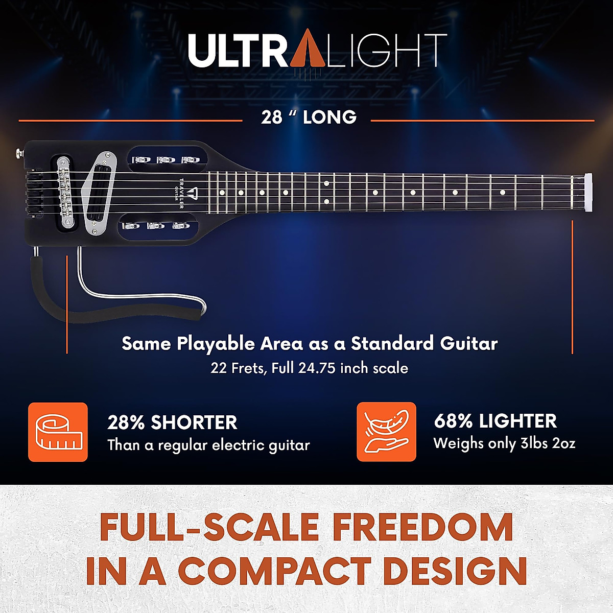 Traveler Guitar Ultra-Light Matte Black Electric Guitar