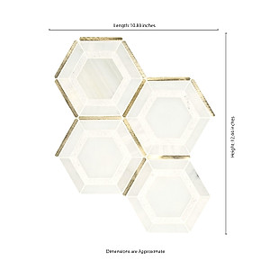 MSI Medici Gold Pattern 12.44 in. x 10.83 Marble Mesh-Mounted Mosaic Wall Bathroom, Floor, Kitchen Backsplash and Countertop Tile Geometric, Gray, White,