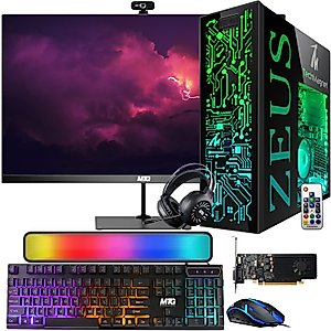 TechMagnet Gaming Desktop PC, Intel i5 4th Gen, Zeus Pro 4, GT 1030, 8GB RAM ARGB, 1TB SSD + 2TB HDD, 22 Inch Monitor, RGB Front Panel 385 Patterns, RGB Kit, Win 10 Pro (Renewed)