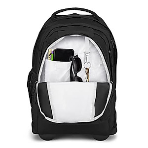 JanSport Driver 8 Rolling Backpack and Computer Bag, Black - Durable Laptop Backpack with Wheels, Tuckaway Straps, 15-inch Laptop Sleeve - Premium Bag Rucksack