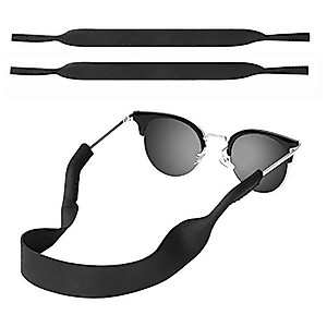 FRRIOTN Men/Women Sunglass Straps, Safety Eyewear Retainer, Neoprene-Ideal for Sports&Outdoor, Fit Most Glasses,5pack(Black)
